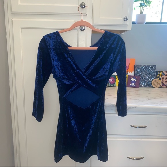 Teeze Me | Dresses | Blue Cross Back Mini Dress | Poshmark